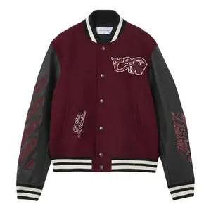 Off-White X C/o Ac Milan Varsity Jacket - Black/red