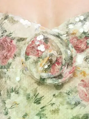 NISSA Floral Appliqué Maxi Dress