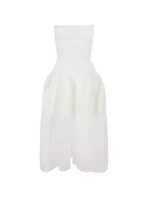 CFCL Ribbed Knit Strapless Mini Dress - White