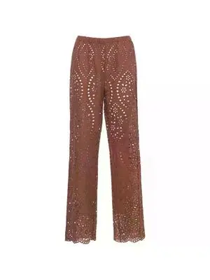 MC2 SAINT BARTH Inez Trousers Broderie Anglaise - Brown