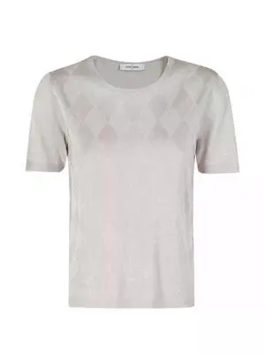 GRAN SASSO Metallic Effect Argyle T-shirt - Grey