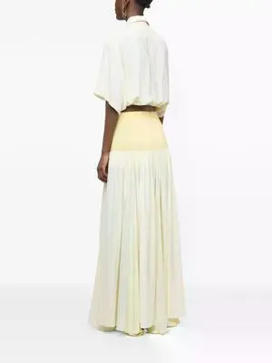 Rabanne Cream Knot Detail Cropped Shirt