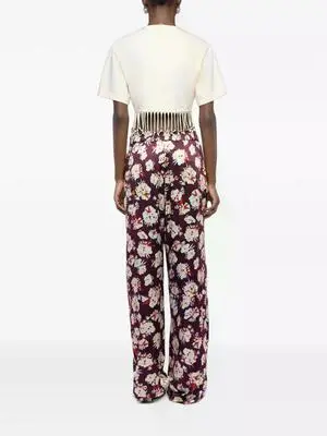 Rabanne Cream Cotton Crop Top - White