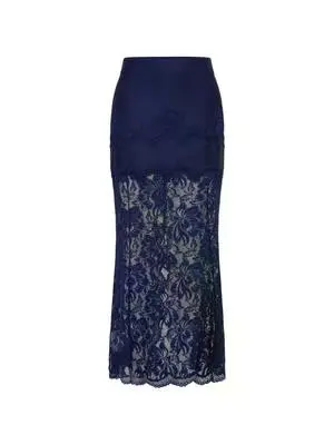 Rabanne Lace-panelled Jersey Midi Skirt
