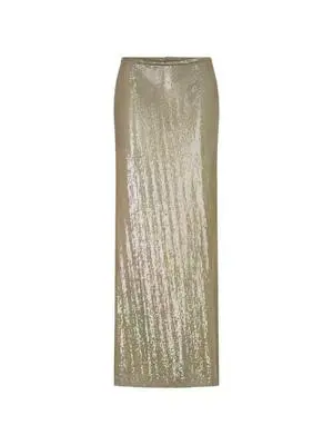 Rabanne Metallic Mesh-knit Midi Skirt - Neutrals