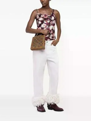 Rabanne Floral Patterned Silk Top - Red