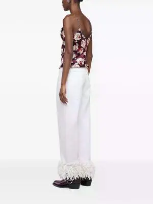 Rabanne Floral Patterned Silk Top - Red