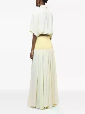 Rabanne Crêpe De Chine Panelled Maxi Skirt