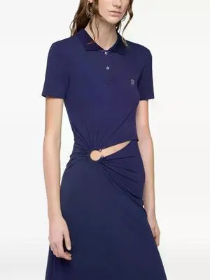 Rabanne Piercing Detail Polo-collar Maxi Dress - Blue