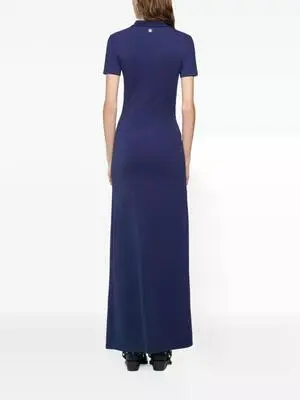 Rabanne Piercing Detail Polo-collar Maxi Dress - Blue