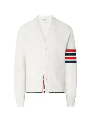 Thom Browne 4-bar Relaxed-fit Cardigan - White