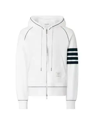 Thom Browne Loopback Stripe-detail Hoodie - White