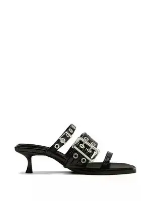 GANNI Embellished Buckle-strap Sandals - Black