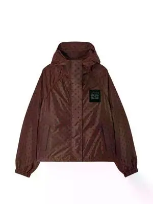 GANNI Polka-dot Hooded Jacket - Brown