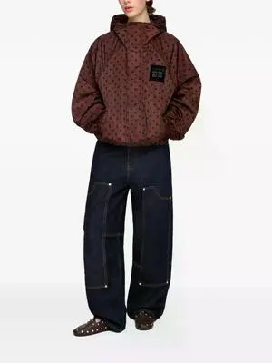 GANNI Polka-dot Hooded Jacket - Brown