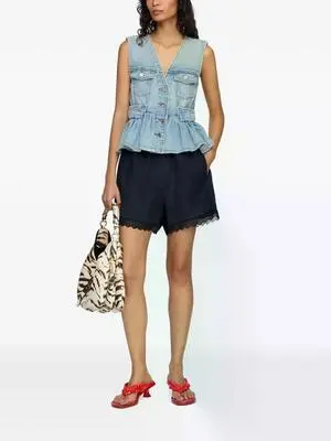 GANNI Peplum Denim Vest