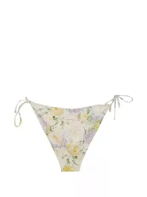 MC2 SAINT BARTH Virgo Floral-print Bikini Bottoms - Neutrals