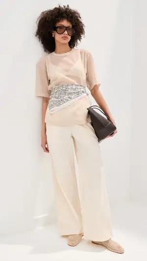 LE BOP Arden Wide Leg Pants - Cloud