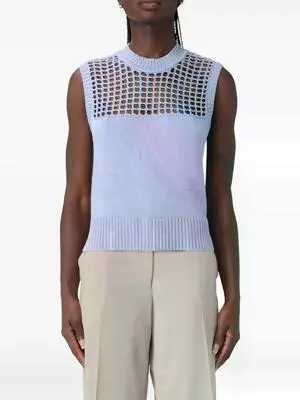 Armani Exchange Open-knit Sleeveless Top