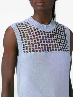 Armani Exchange Open-knit Sleeveless Top