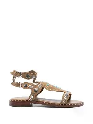 Ash Buckle-fastening Suede Sandals - Brown