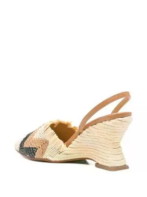 CastaÑer Chevron-weave Slingback Pumps