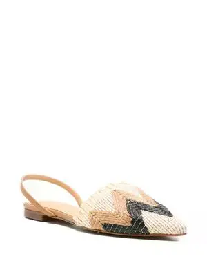 CastaÑer Woven Raffia Slingback Ballet Flats