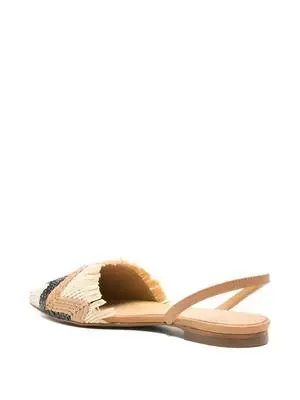 CastaÑer Woven Raffia Slingback Ballet Flats