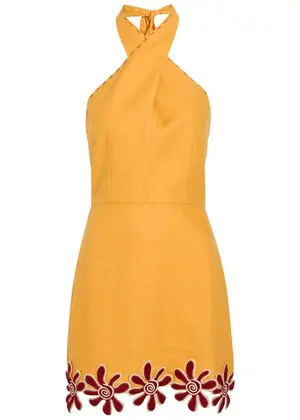 CALA DE LA CRUZ Calla De La Cruz Veneta Mini Dress - Orange