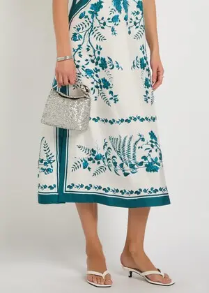 Erdem Sequin Embellished Top Handle Bag - Silver