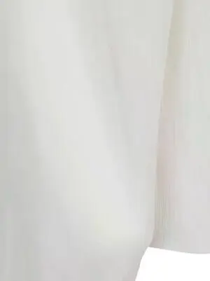 Alberta Ferretti Ivory Ruffled High Neck Pleated Blouse