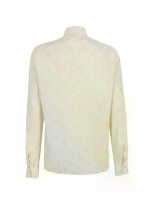 VINCENZO DI RUGGIERO Floral-jacquard Long-sleeve Shirt - Neutrals