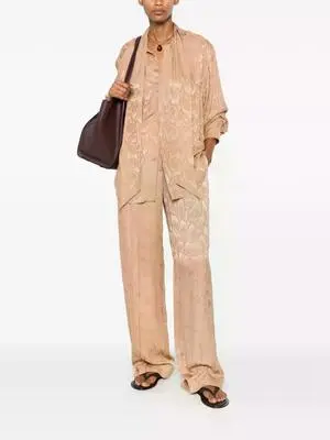 Stella McCartney Leopard-print Jacquard Trousers - Brown