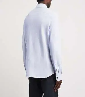 Isaia Cotton-linen Stripe Overshirt