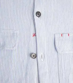 Isaia Cotton-linen Stripe Overshirt