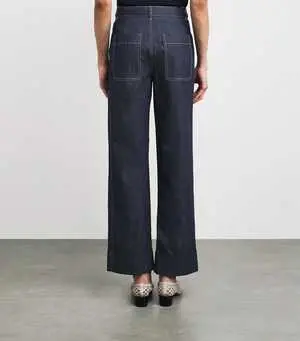 Lafayette 148 New York Chambray Straight Trousers