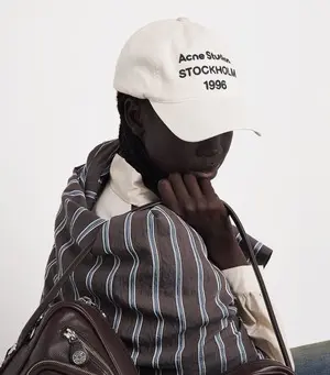 Acne Studios Cotton Logo Cap - White