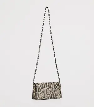 CHRISTIAN LOUBOUTIN Bettina Snakeskin Clutch Bag - Grey
