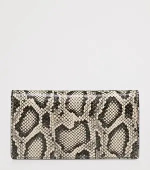 CHRISTIAN LOUBOUTIN Bettina Snakeskin Clutch Bag - Grey