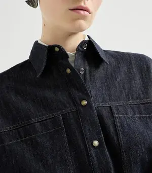 Brunello Cucinelli Self-tie Denim Shirt