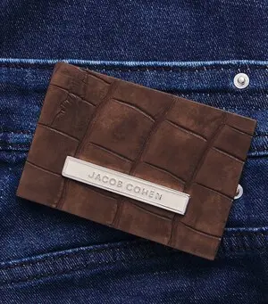Jacob Cohen Straight Leg Jeans With Crocodile Leather Patch