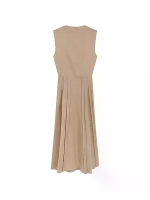 SEMICOUTURE Pleated Sleeveless Midi Dress
