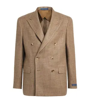 Polo Ralph Lauren Linen-silk-wool Glenplaid Blazer - Brown