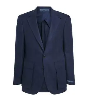 Polo Ralph Lauren Wool Herringbone Rl67 Blazer - Navy