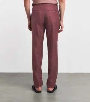 Isaia Wool-cashmere-silk-linen Sanita Trousers