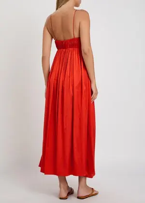 Tove Katrine Stretch-satin Midi Dress - Red