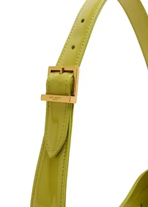 Saint Laurent Le 5 À 7 Patent Leather Shoulder Bag - Lime