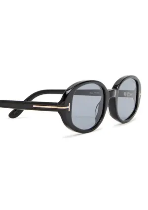 TOM FORD Oval Frame Sunglasses - Black