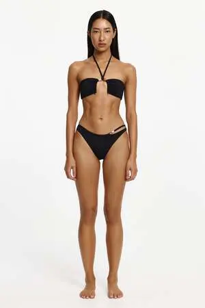 Significant Other Elmear Strapless Top With Keyhole Neckline And Gemstone Accents - Black