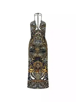 Camilla Sleeveless Halterneck Maxi Dress - Black
